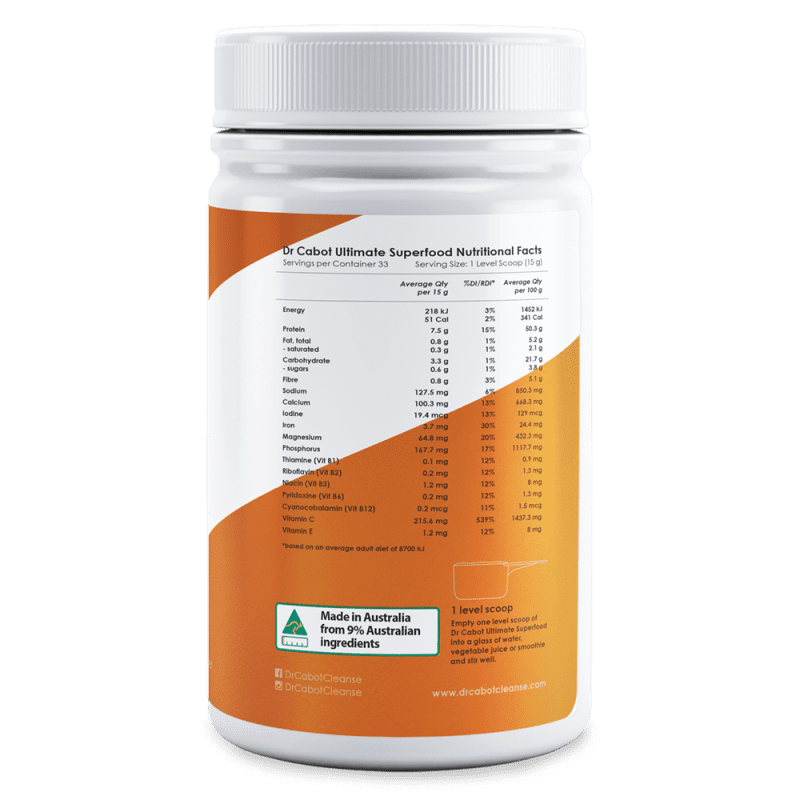 Dr Cabot Ultimate Superfood 500g - Maintenance - Dr Cabot Cleanse